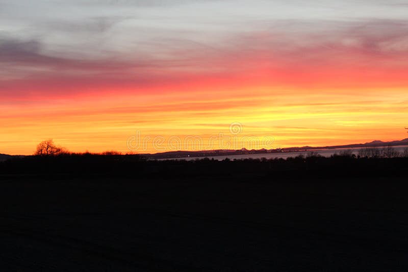 Sunset on a Nice Spring Evening Stock Image - Image of relaxing, swim ...