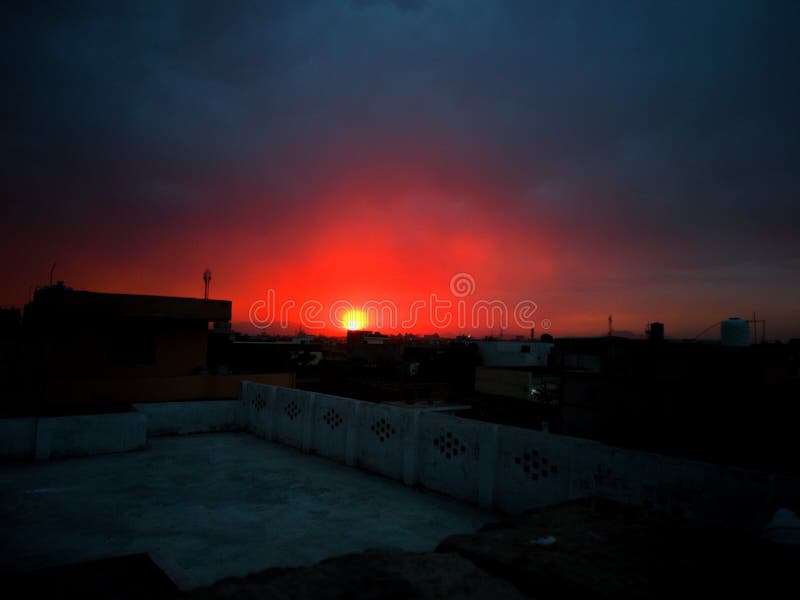 Sunset and Night Scape View Stock Photo - Image of scenery, sunset ...