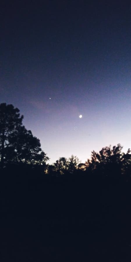 Sunset and Night Views from Our Yard Stock Photo - Image of sunset ...