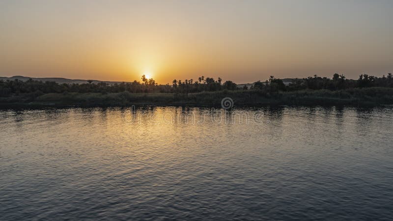 Sunset on the Nile. the Sun is Low Stock Photo - Image of egypt ...