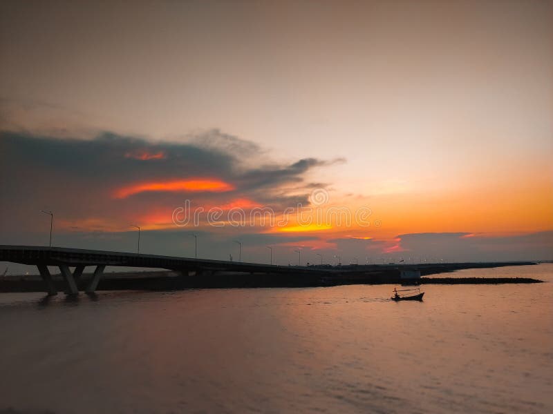 Sunset in North Jakarta, Jakarta, Indonesia Stock Image - Image of ...