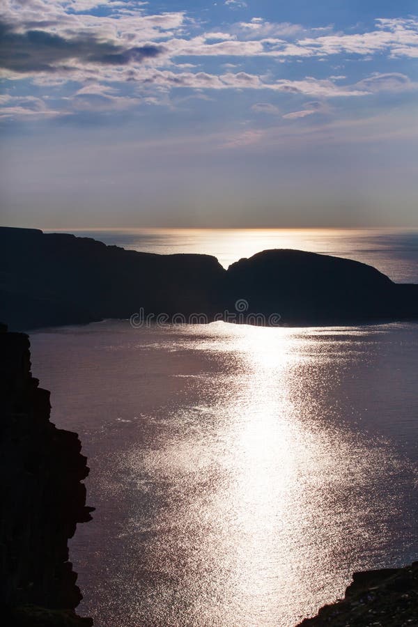 Sunset at the North Cape stock photo. Image of coast - 44071416