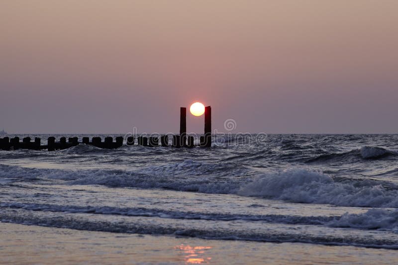 Sunset at the North Sea Beach Stock Photo - Image of ocean, north: 76807144