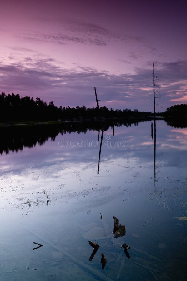 Sunset north in summer stock image. Image of night, wild - 16867403