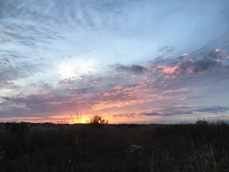 Sunset in November in Staten Island, New York. Stock Photo - Image of ...