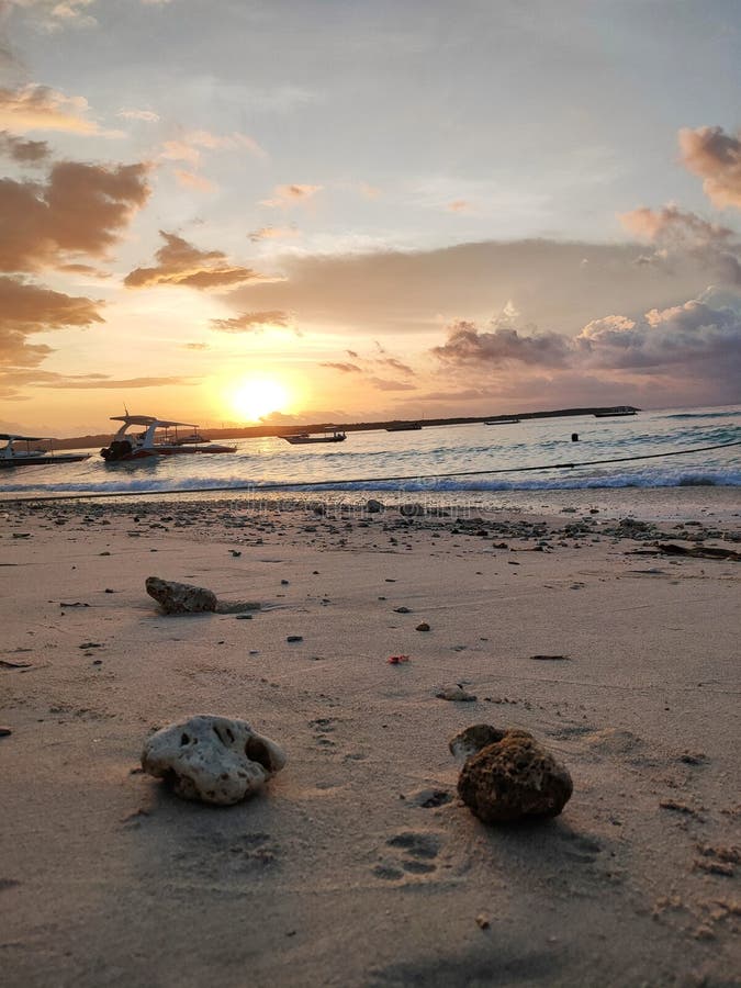 Sunset at Nusa Penida Bali Island Stock Photo - Image of beach, ocean ...