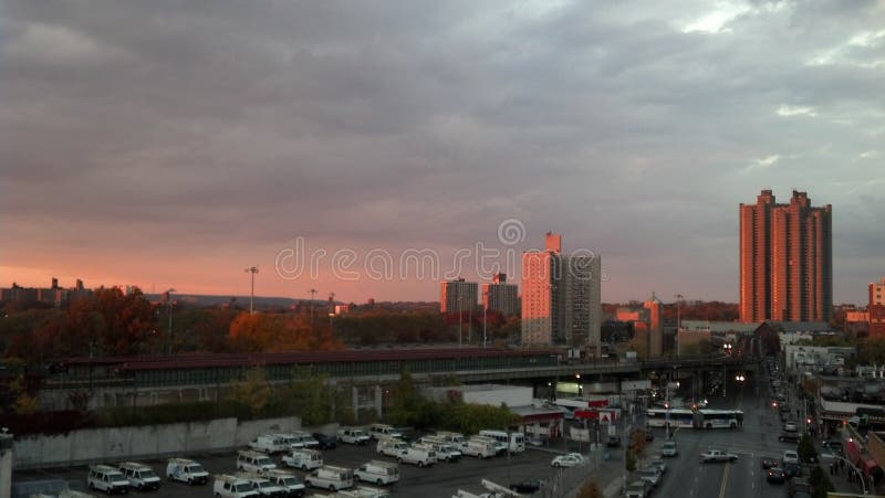 Bronx sunset stock photo. Image of sunset, bronx, buildings - 50587402