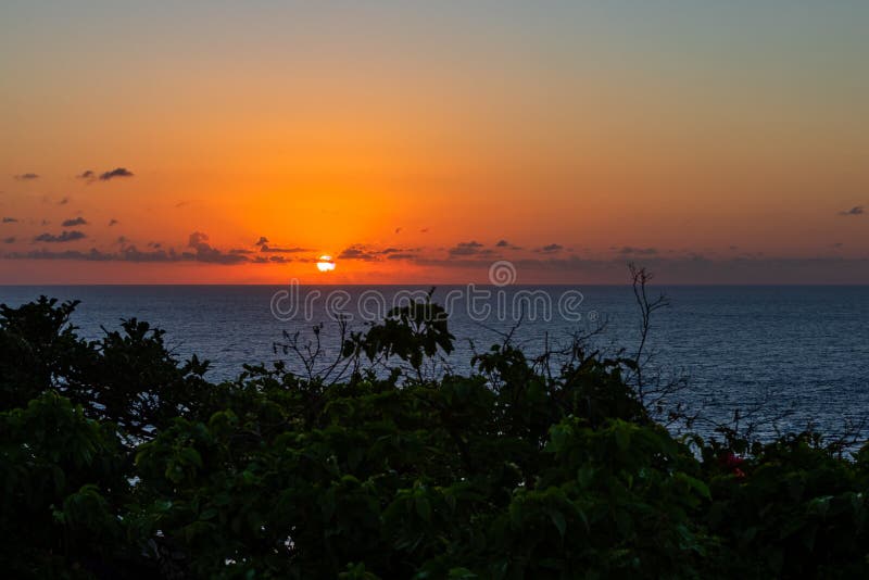 Sunset by the Ocean in Bali Stock Photo - Image of plants, bali: 134316030