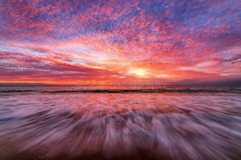 Sunset Ocean Beach Beautiful Inspirational Landscape High Resolution ...