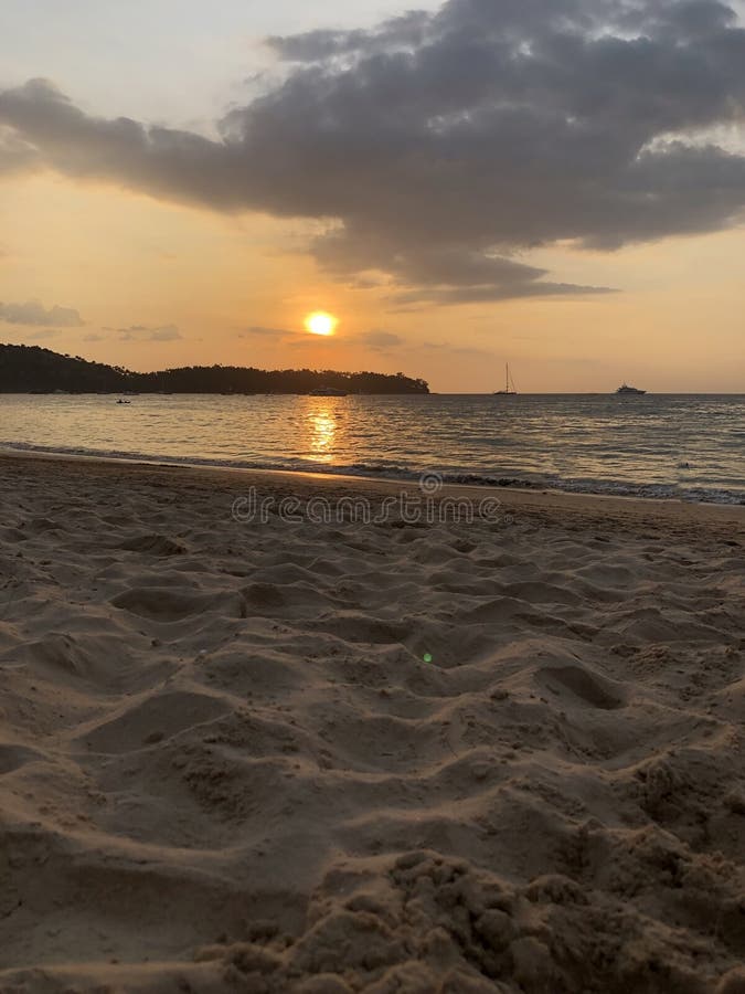 Sunset on the Ocean on the Island of Phuket Stock Photo - Image of ...