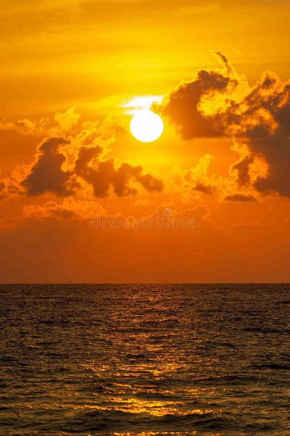 Sunset Ocean Landscape Vertical Stock Photo - Image of scenic, colors ...