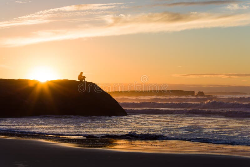 Sunset at the ocean stock image. Image of dawn, idyllic - 78673707