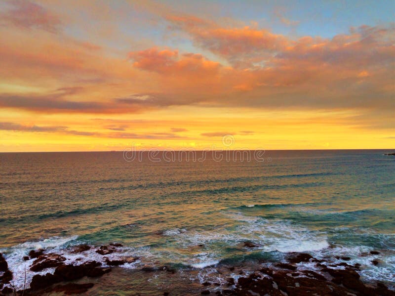 Sunset ocean stock image. Image of waves, rocks, sunset - 56426351