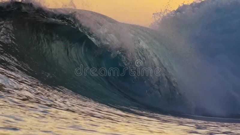 Sea Wave during Sunset at Indian Ocean Stock Video - Video of light ...