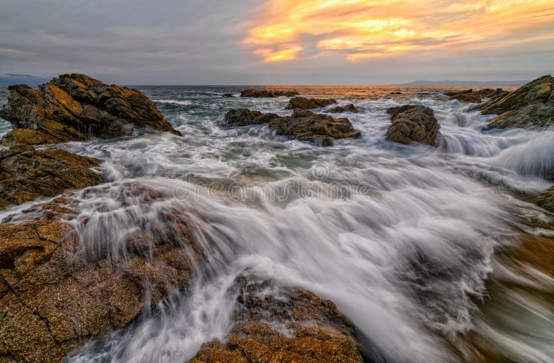Sunset Ocean Sunshine Beach Landscape Stock Photo - Image of natural ...