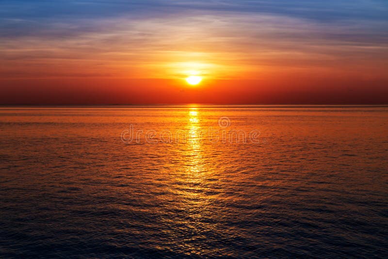 Sunset at Ocean View, Sun Reflected on Water Stock Photo - Image of ...