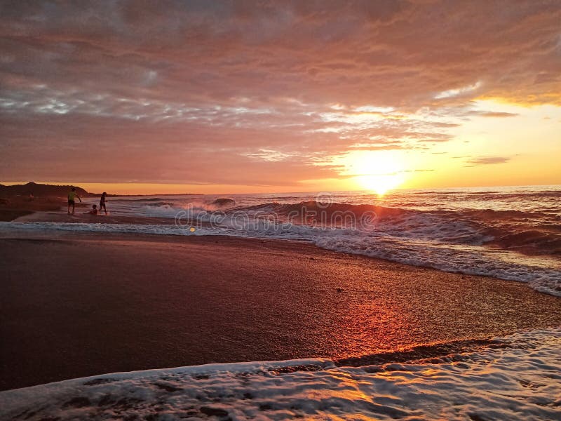 Sunset and Oceans at La Union Vacation Stock Photo - Image of ...