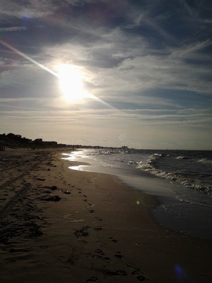 Sunset Oceanview Beach stock image. Image of sunset - 121329283