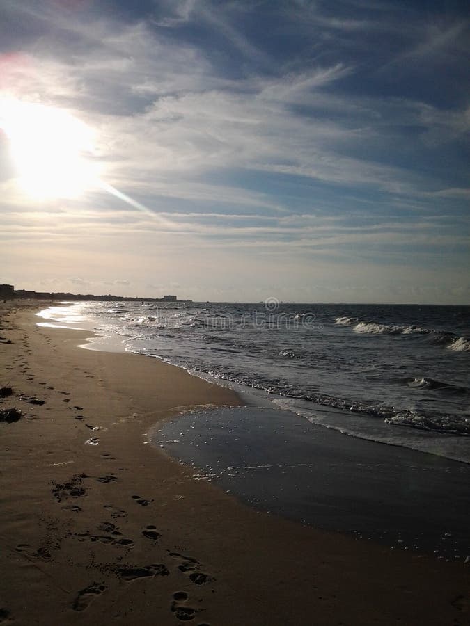 Sunset Oceanview Beach stock image. Image of light, scattered - 121329287