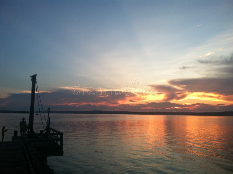 Sunset off Dock stock photo. Image of minnesota, paul - 46031504