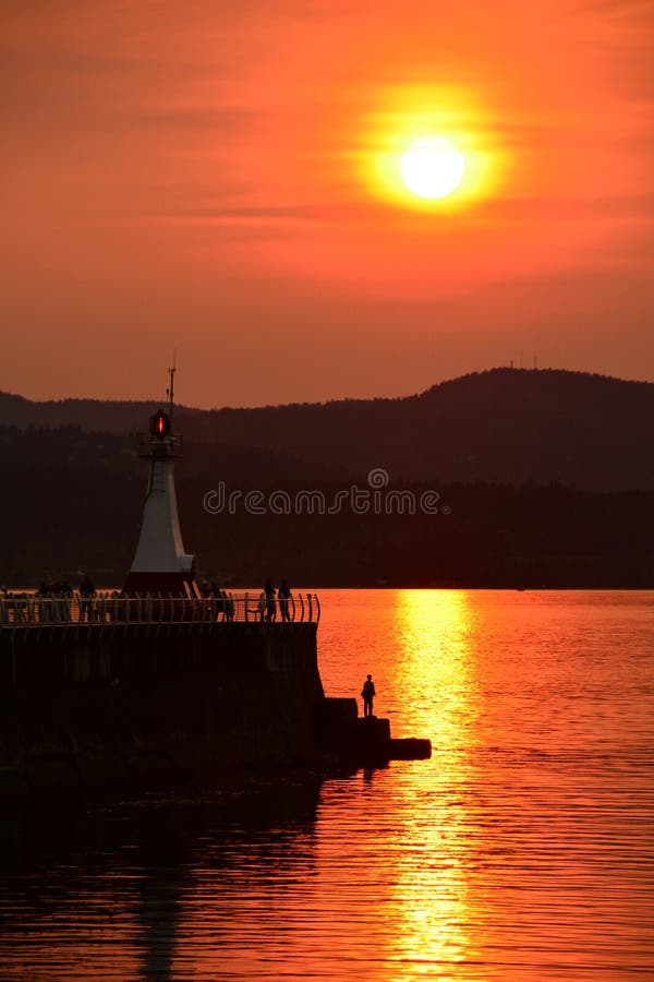 Sunset at Ogden Point stock image. Image of sunset, pleasing - 53236365