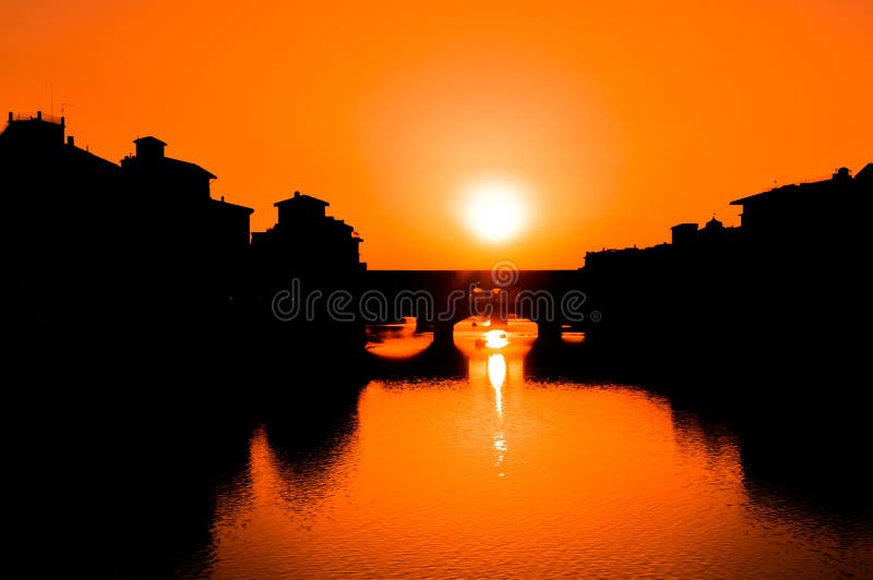 Sunset stock photo. Image of hour, ponte, medieval, iconic - 88746054