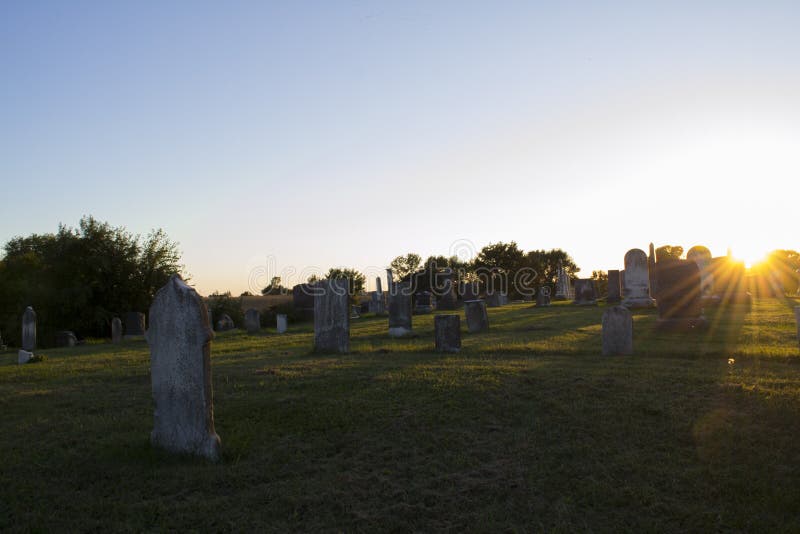 Sunset at Old Graveyard stock photo. Image of sunset - 59415322