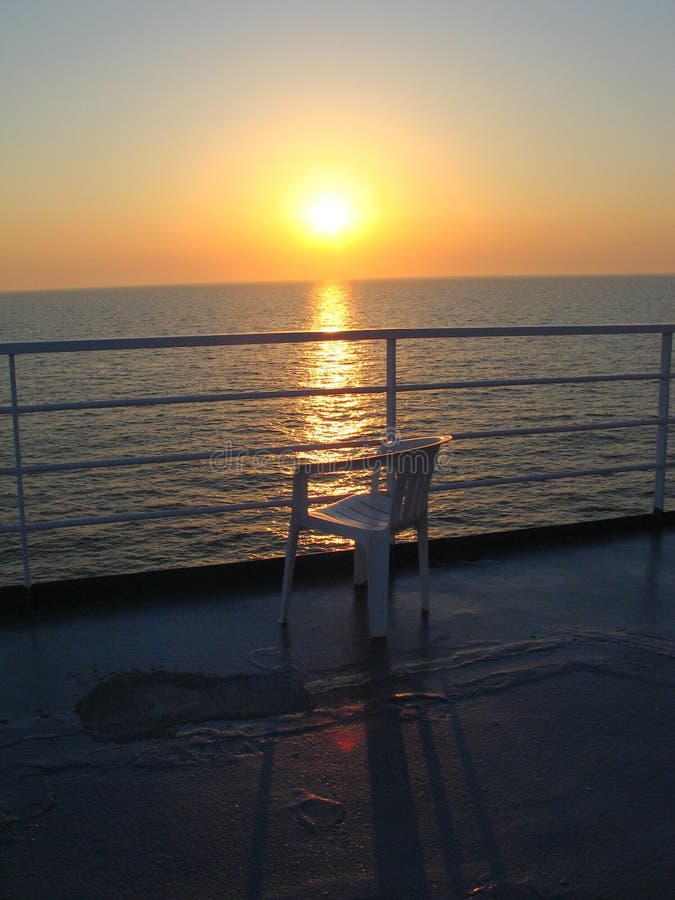 Sunset for one person stock image. Image of grecian, singleness - 695213