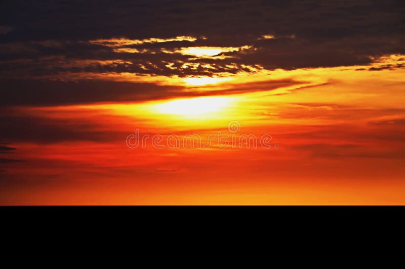 Sunset in the Open Ocean. Colorful Views of the Surface of the Water ...