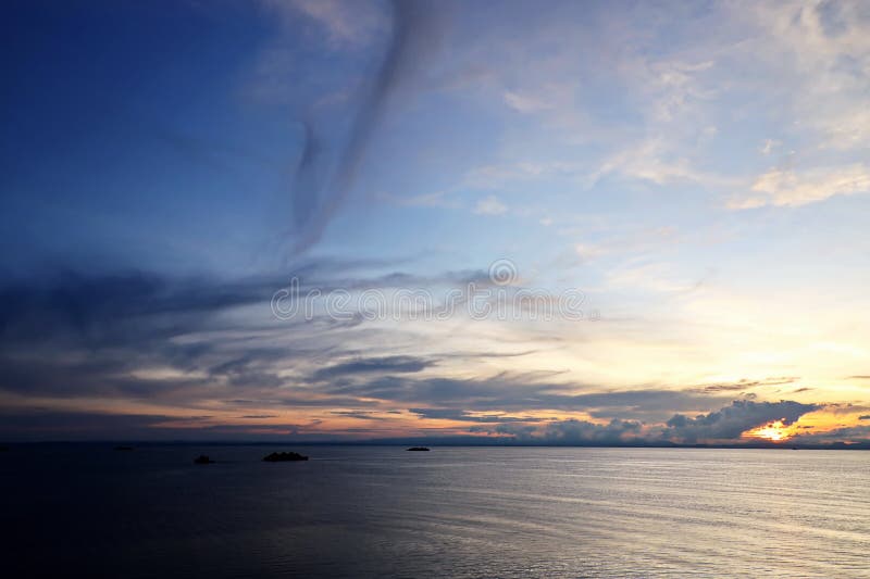 Sunset in the Open Ocean. Colorful Views of the Surface of the Water ...
