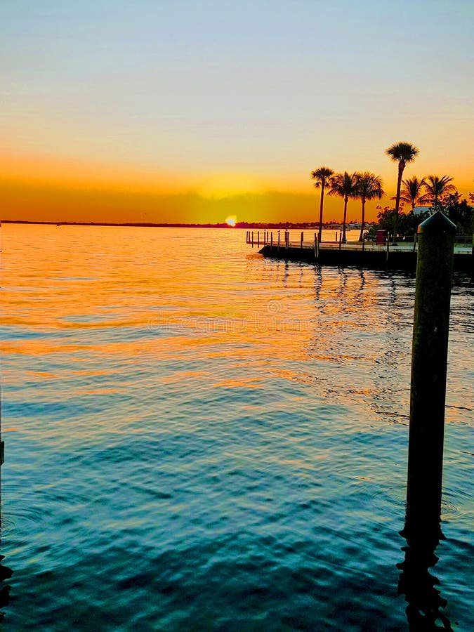 Sunset Orange Beautiful View Panorama Orange Sea with Cloud Sky of ...