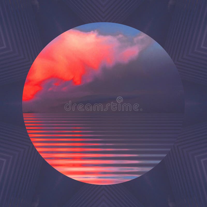 Orange Sunset Shapes Blurs Abstract Background Stock Illustration ...