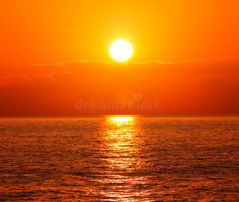 Sunset with orange sun stock photo. Image of vacation - 60928440