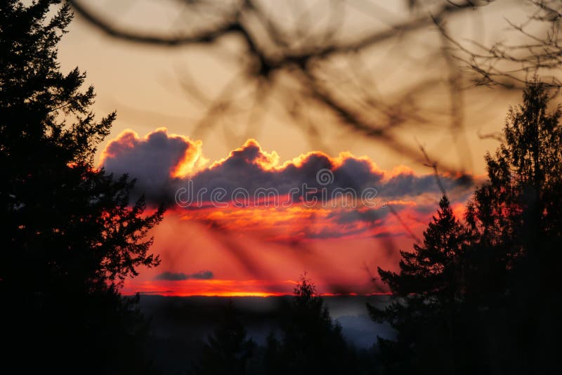 Sunset in Oregon stock photo. Image of mthood, broken - 83715380