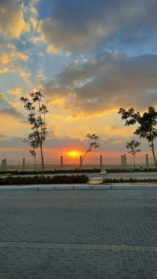 Sunset outside the mosque stock image. Image of mosque - 271849095