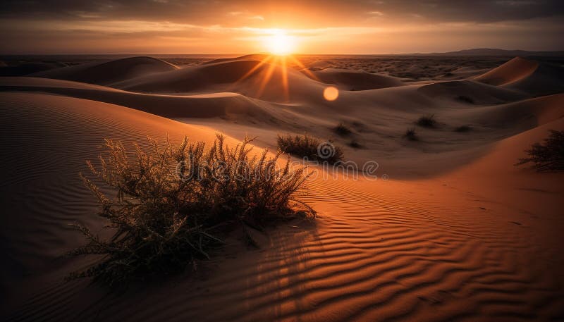 Sunset Over the African Sand Dunes, a Tranquil and Remote Beauty ...