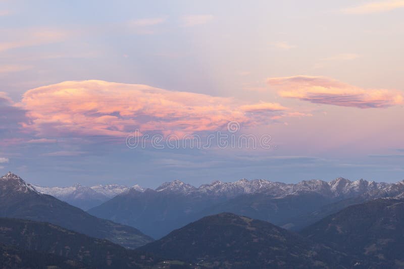 Sunset over the alps stock photo. Image of dusk, beauty - 36151598