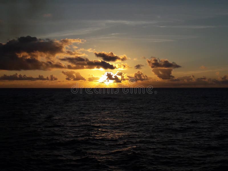 Sunset over Atlantic Ocean stock photo. Image of atlantic - 126137518