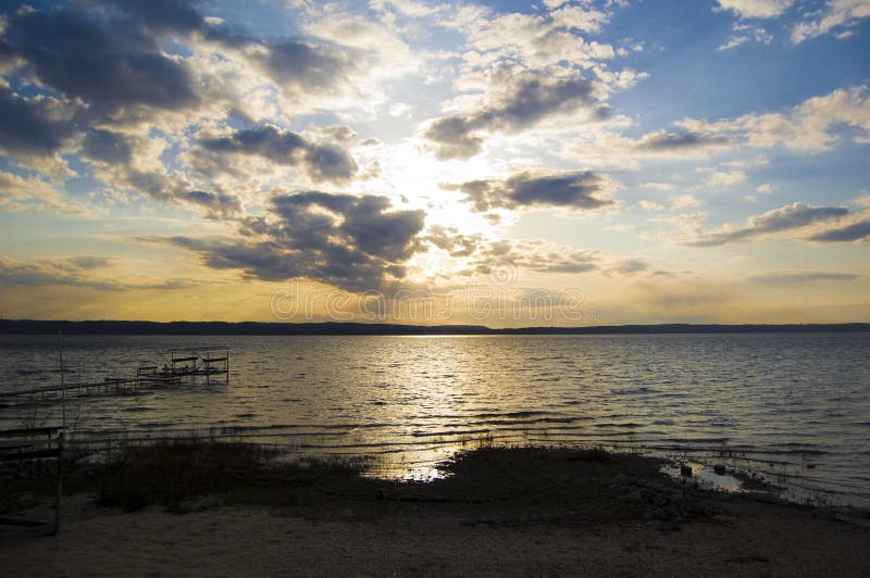 Sunset Over the Bay stock image. Image of west, blue, wave - 9210893
