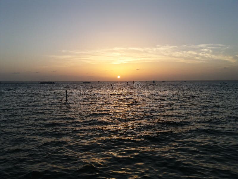 Sunset stock image. Image of sunset, coast, water, florida - 97161231