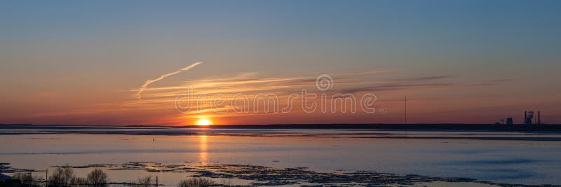 Sunset over the bay stock photo. Image of coastline, idyllic - 39668786