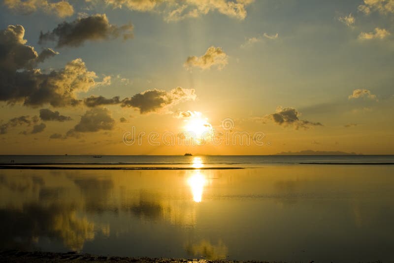 Sunset over the beach stock image. Image of orange, dusk - 13490303