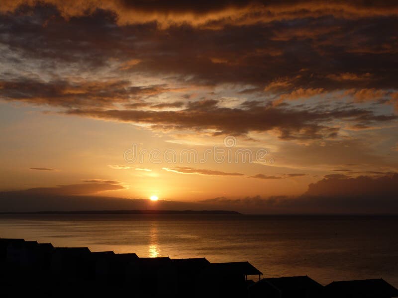 Sunset Over Beach Huts at Whitstable Stock Photo - Image of whitstable ...