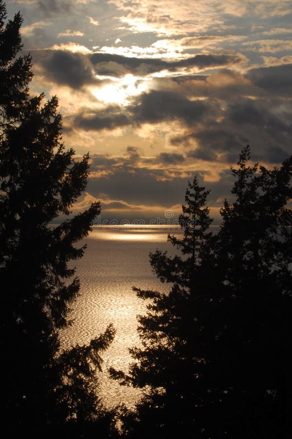 Sunset over Bellingham Bay stock photo. Image of sunset - 3982014