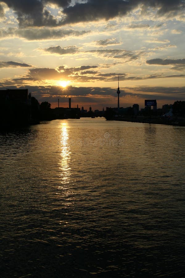 Sunset over Berlin stock photo. Image of germany, dark - 33295584