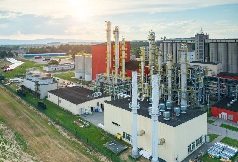 Sunset Over Biofuel Factory Stock Image - Image of farm, metal: 70367297