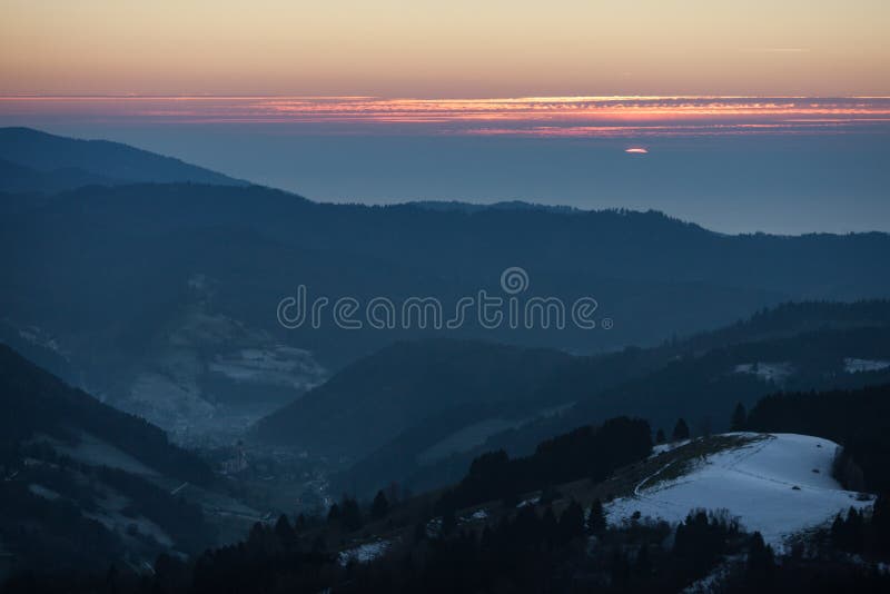 Sunset over black forest stock image. Image of beautiful - 36052159
