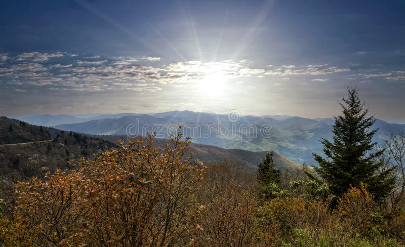 Blue Ridge Parkway Sunset Mountains Scenic Landscape Stock Image ...