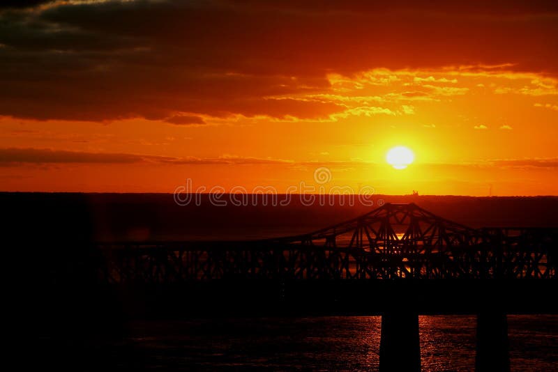 Sunset over Bridge 3 stock photo. Image of evening, horizon - 102825168