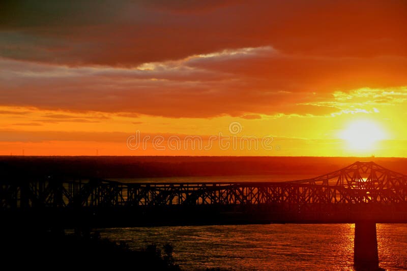 Sunset over Bridge 6 stock image. Image of sunset, water - 102825125